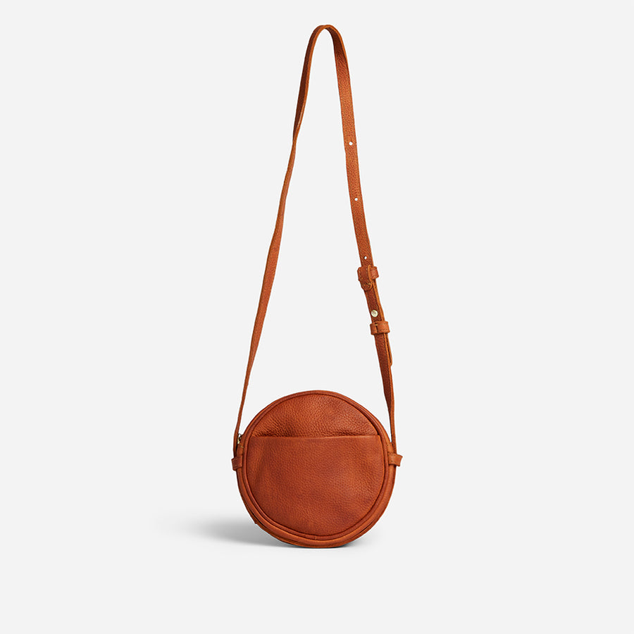 Kyah Leather Crossbody Circle Bag - Rust Brown Milled – Parker Clay