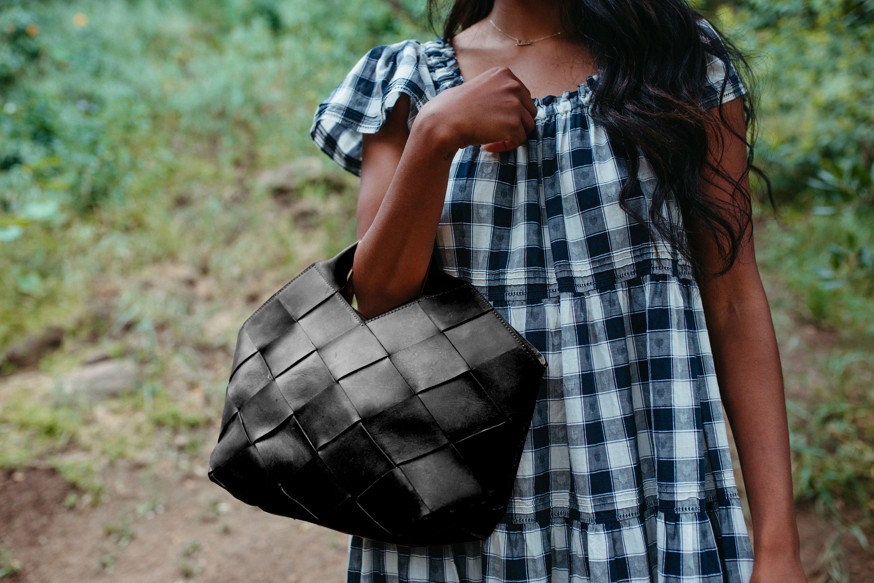 Acacia Leather Woven Handbag – Parker Clay