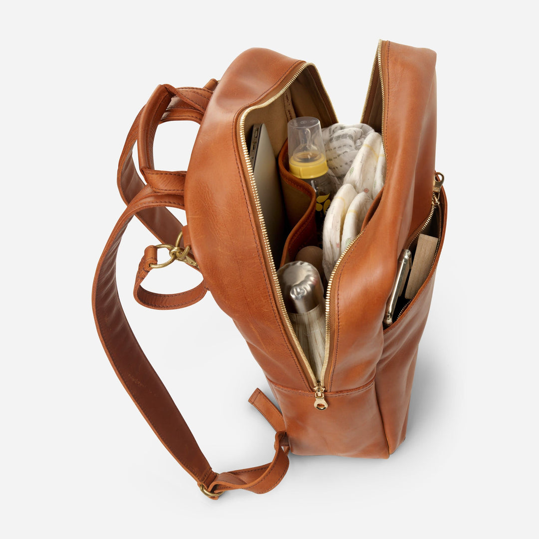 Mari Leather Backpack - Rust Brown – Parker Clay